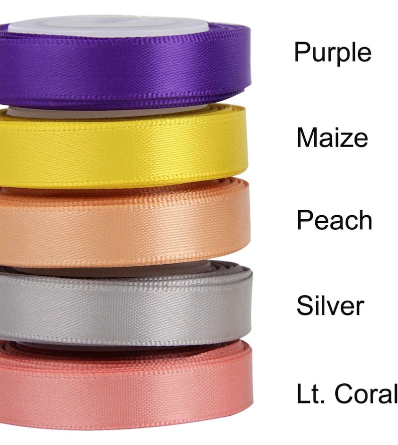Satin Ribbon - 3/8” Double Sided Polyester Satin Ribbon 3/8” X 5 Yards ...