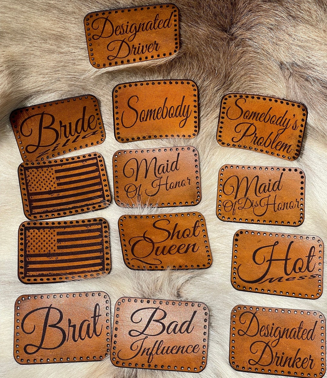 Custom Leather Patches- Genuine Leather Patches- Personalized Patches - Etsy