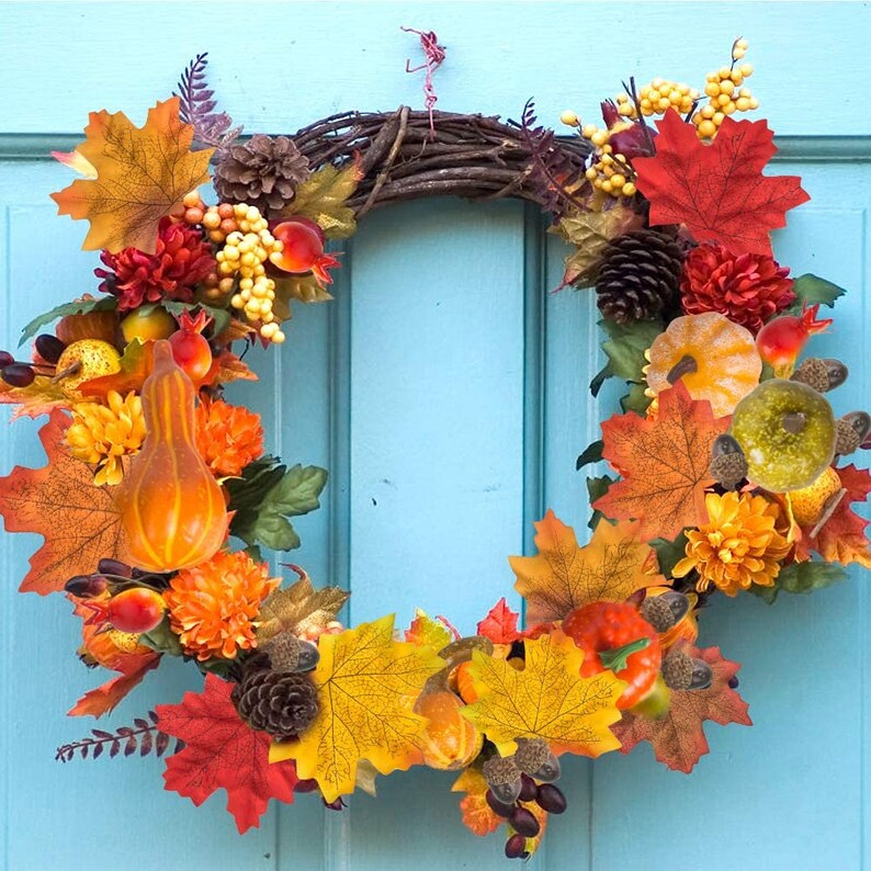 Fall Decor Kit Mini Pumpkins Acorns Pine Cones Leaves for - Etsy