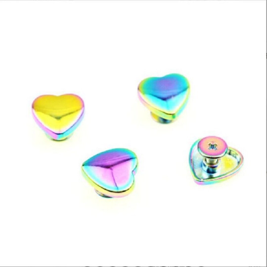 Rainbow Heart Screw Rivets Heart Rivets Decorative Rivets Rainbow Metal ...