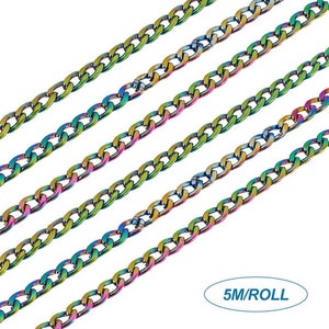 Rainbow Chain for Jewelry Are Crafts - 5 Yards - Etsy