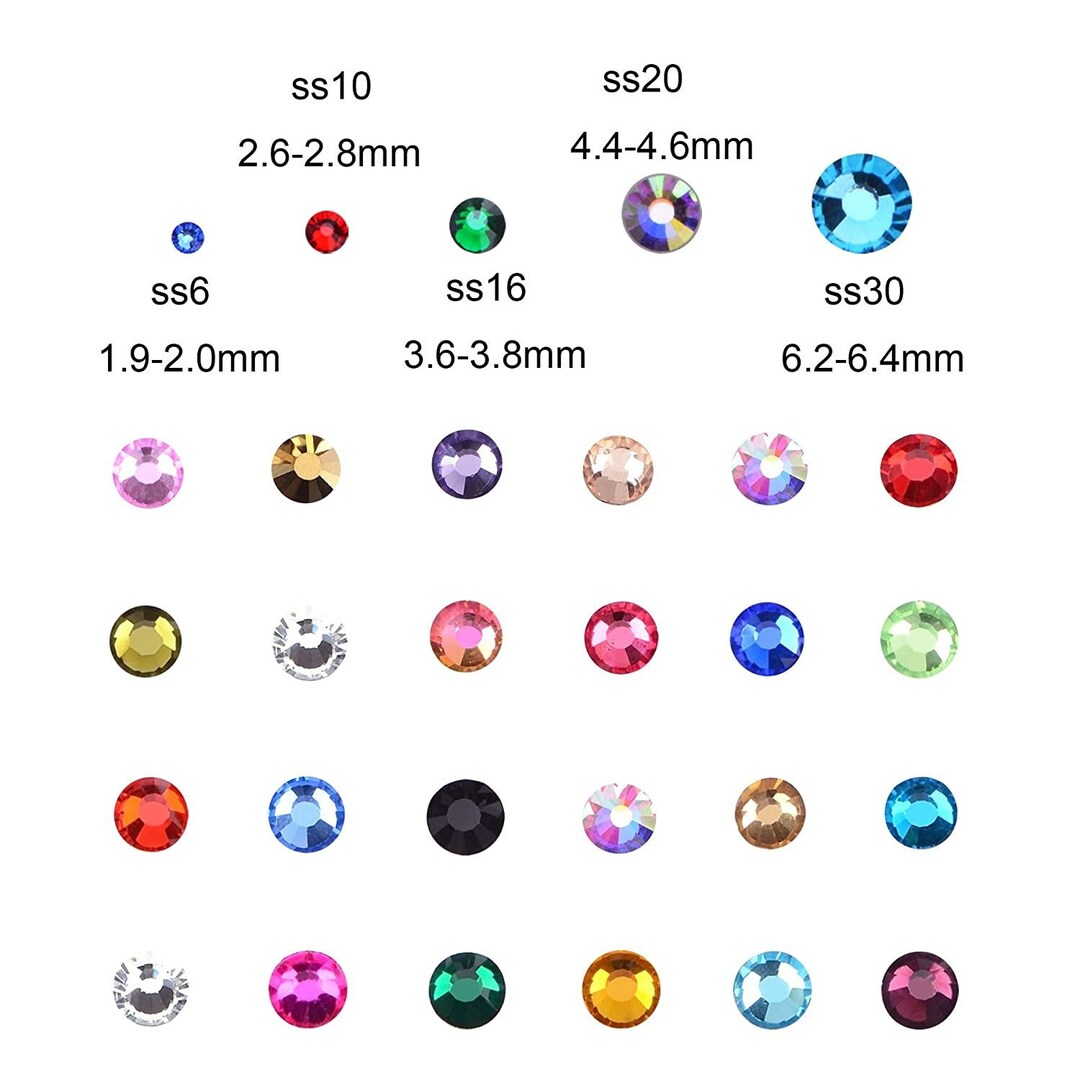 Hot Fix Rhinestone Kit - Over 6800 Crystals - Ss6 Ss10 Ss16 Ss20 Ss30 ...