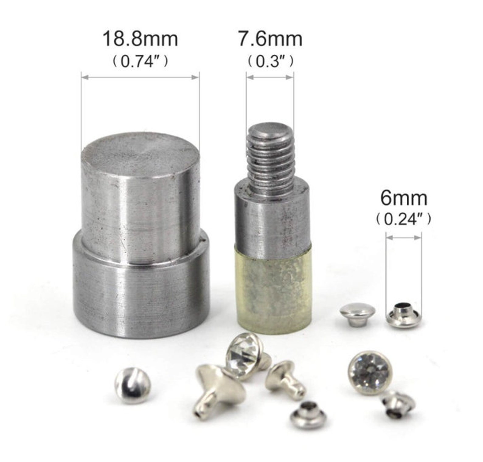 Crystal Rivet Dies for Hand Press - Dies for Setting Rivets, Grommets ...