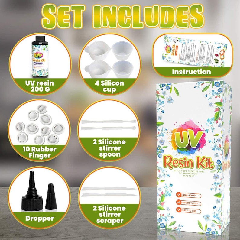 UV Resin Starter Kit With Light, UV Resin, UV Resin Dye, Resin Mold ...
