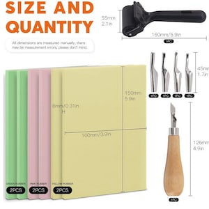 Rubber Stamp Making Kit With Stamp Blocks and Tools- Printmaking Kit - Etsy