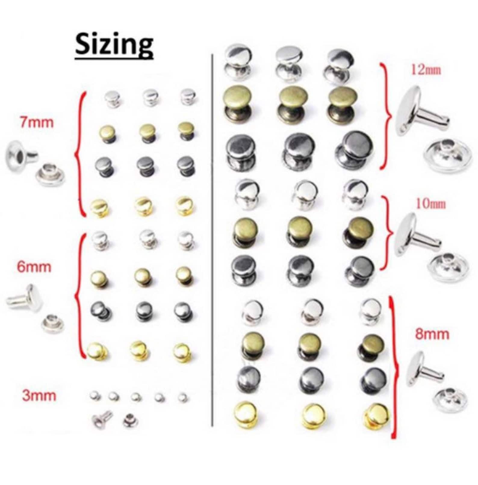Rivets for Leather Tags 50ct 8mm Double Cap Rivet Studs | Etsy