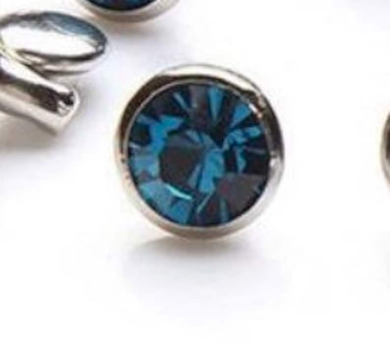 Blue Zircon Rhinestone Rivets - 8mm Crystal Rivets - Gem Rivets for ...