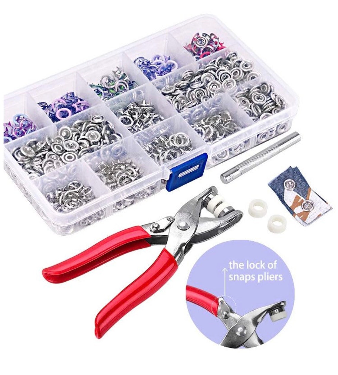 Colored Snap Kit With Pliers - 200 Snaps With Tools and Carry Case - Etsy