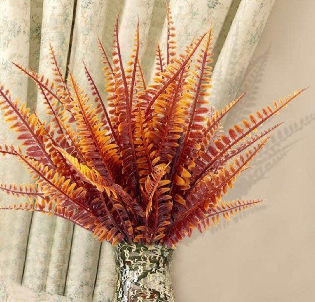 Fall Fern Leaves - Fall Flowers - Plastic Fern Autumn Leaves - Plastic ...