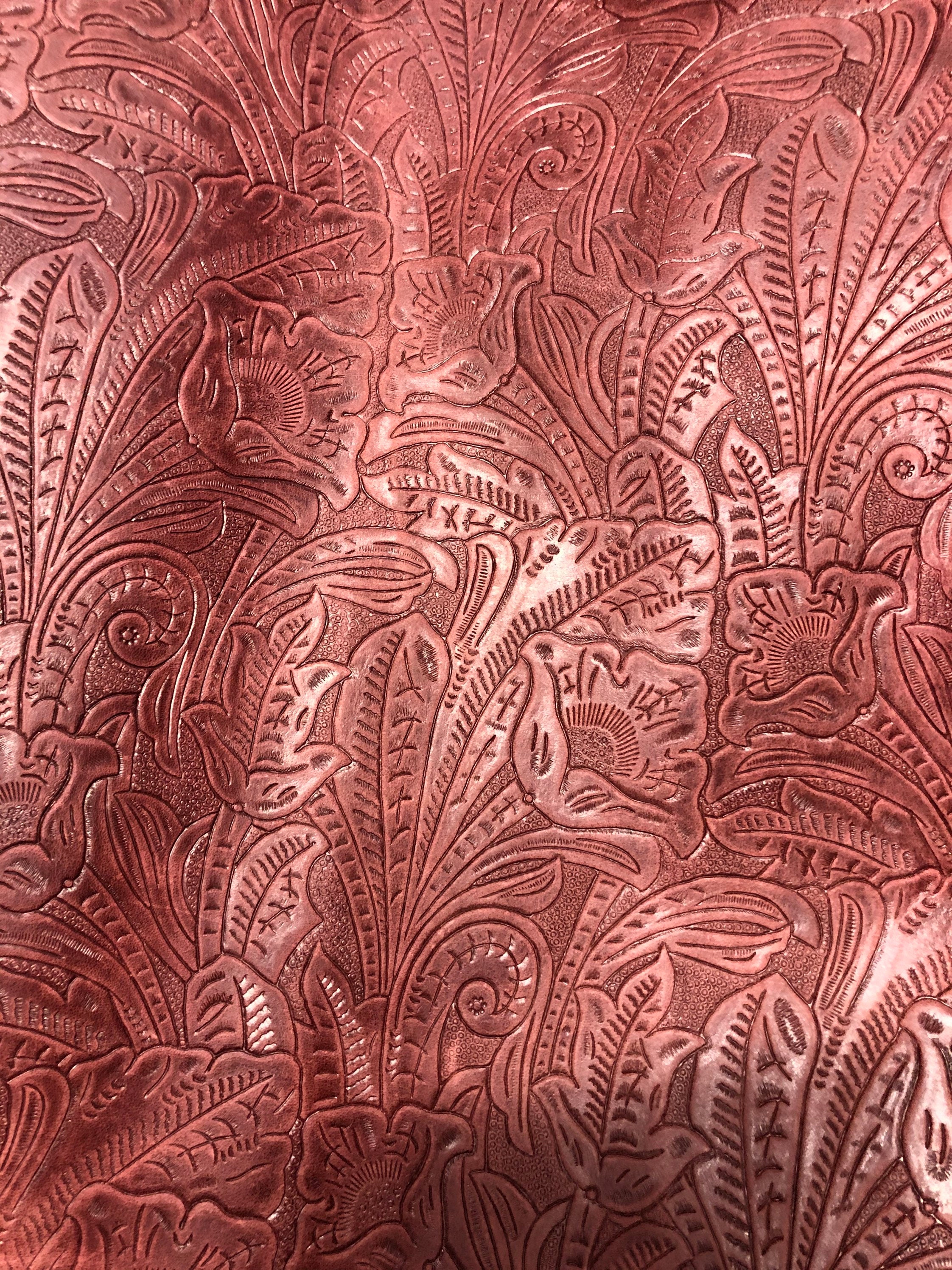 Embossed Mahogany Chrome tanned Designer leather Raw Leather | Etsy