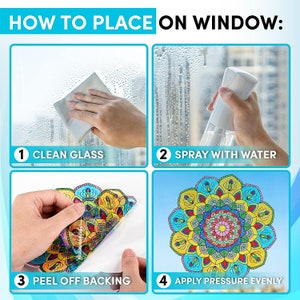 Stained Glass Mandala Art Kit - DIY Window Clings With Markers, 10 ...