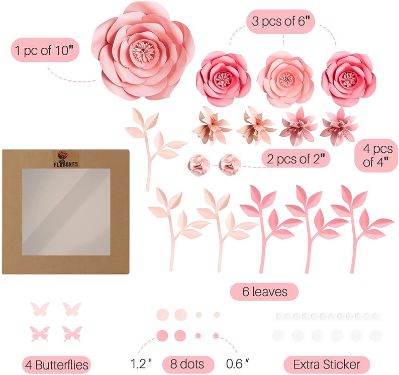 Paper Flowers 3D Paper Flower Wall Display for Nursery - Etsy