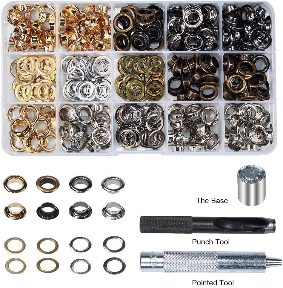 Metal Grommet Kit - 200 Set 5/16" 8mm Eyelets With Washers, Eyelet ...