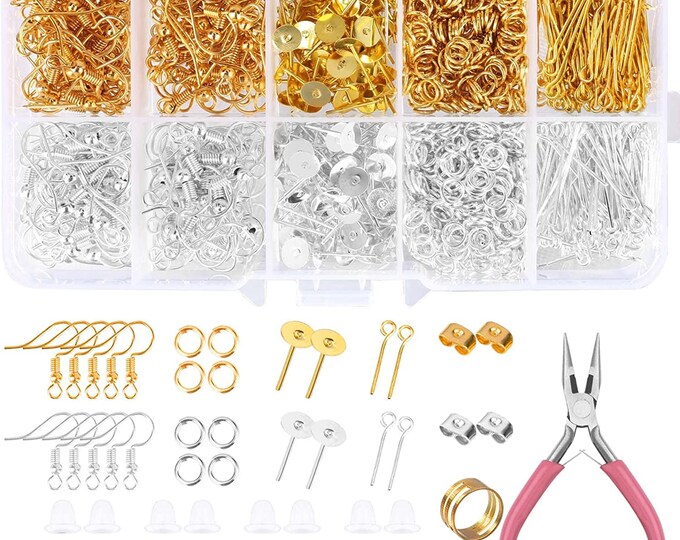 Earring Making Kit - 1560pc Earring Kit With Tools - Eye Pins - Earring ...