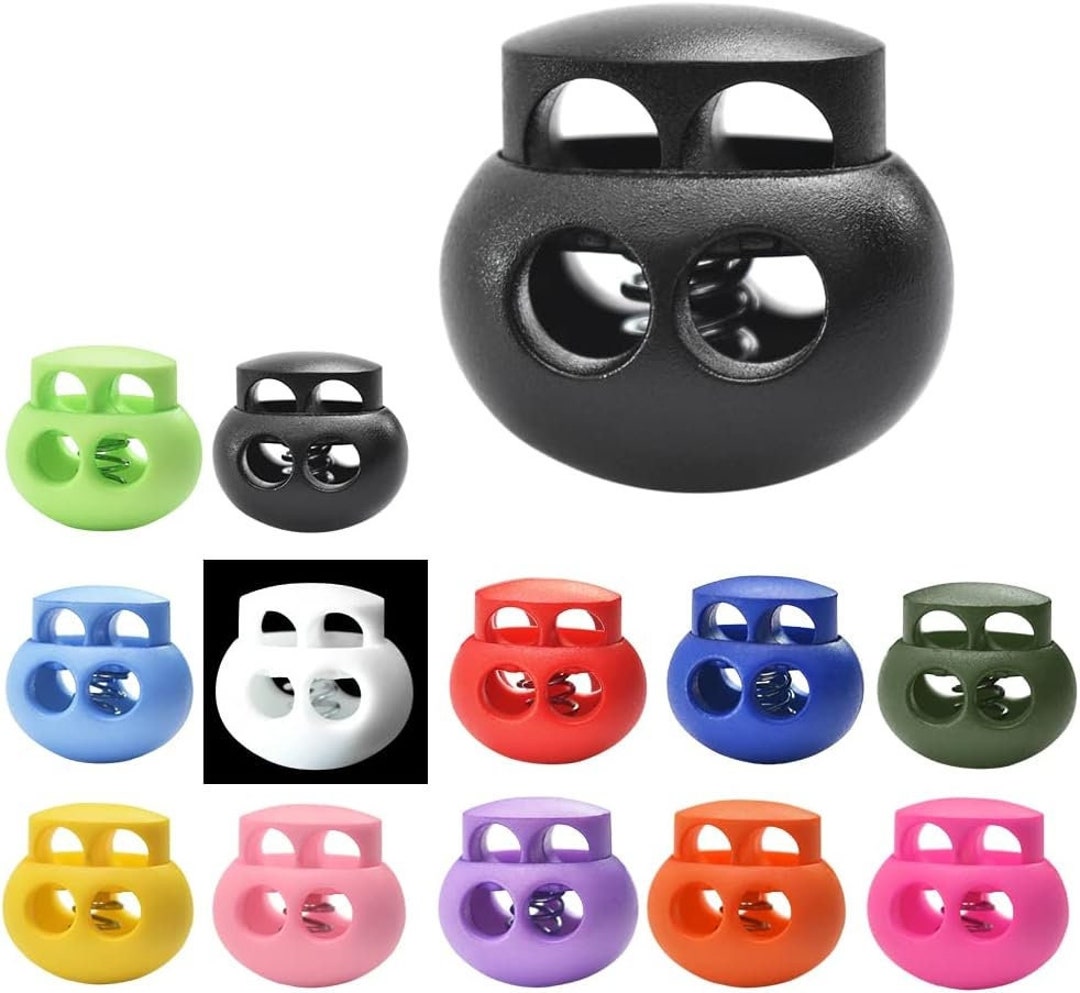 Cord Locks - Double Hole Drawstring Shoelace Elastic Paracord Lock ...