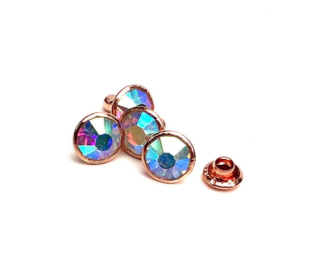 8mm Rose Gold Crystal Rivets -73 - Etsy