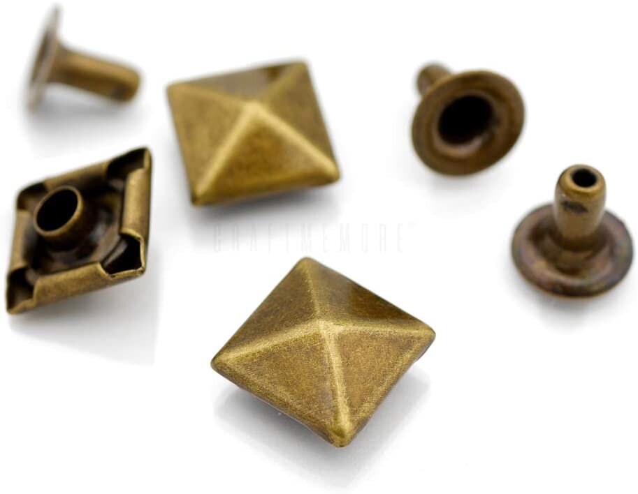 Pyramid Rivets - 10mm Square Rivets for Leather - Pyramid Studs - Biker ...