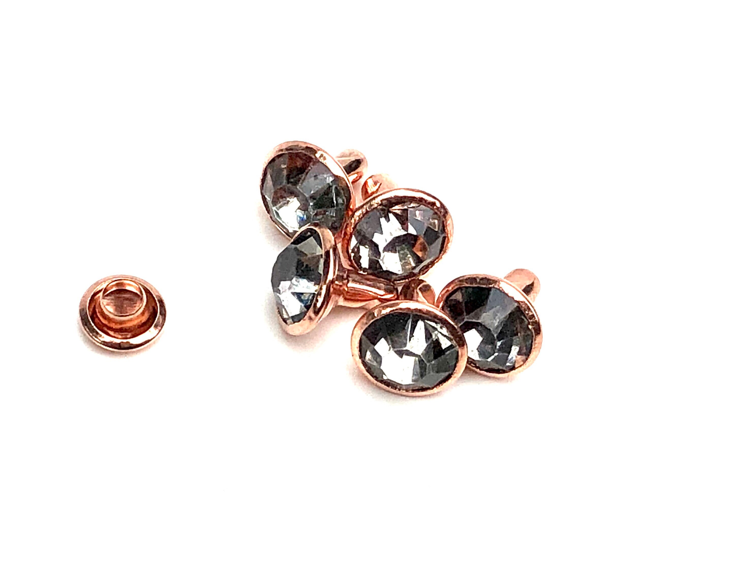 8mm Crystal Rivets Now in Rose Gold post settings | Etsy