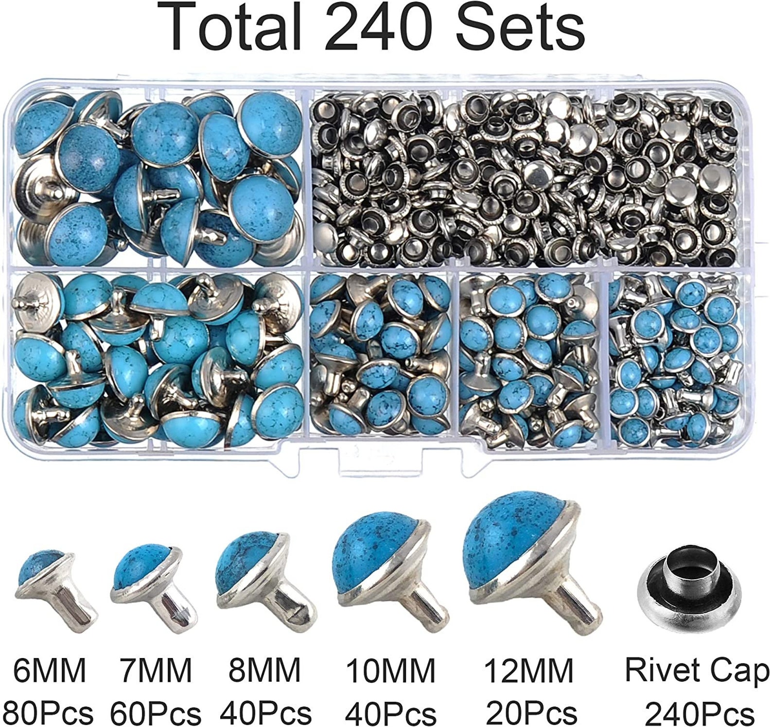 Turquoise Stone Rivet Kit 240 Sets Turquoise Rivets With - Etsy
