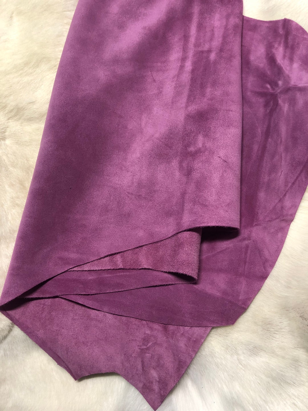 Purple Suede Designer Leather - Raw Leather - Wholesale Leather 2-4oz ...