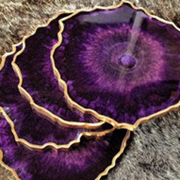 Resin Geode Coasters - Etsy