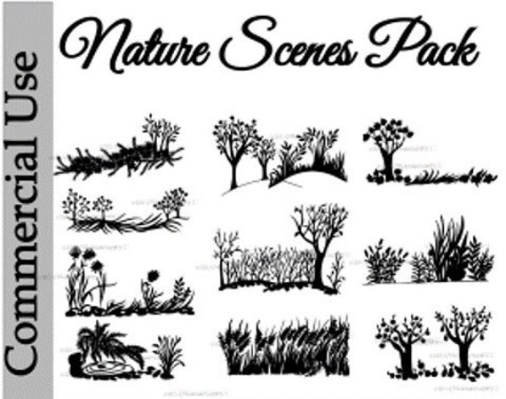 Nature Scenes Svg Bundle 9 Background Nature Scenes | Etsy