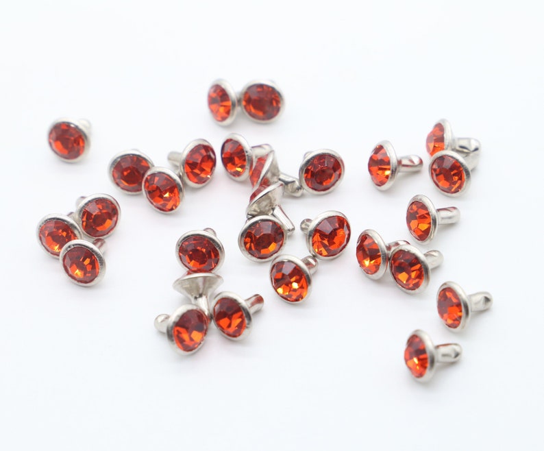 Orange Rhinestone Rivets 4mm 6mm 8mm Hyacinth Crystal Rivets - Etsy