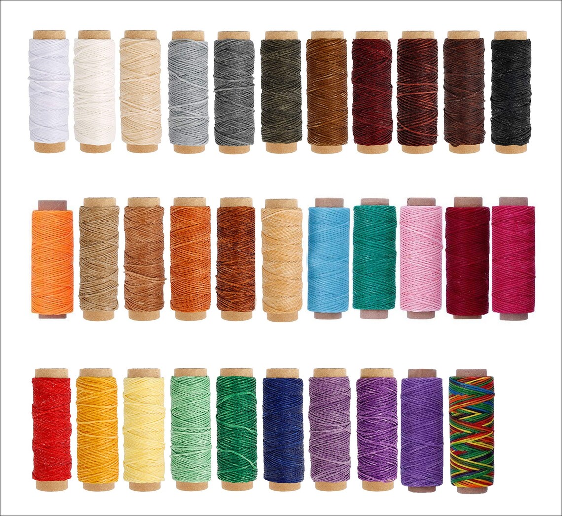 Waxed Thread for Leather Sewing Thick Colored Thread for - Etsy