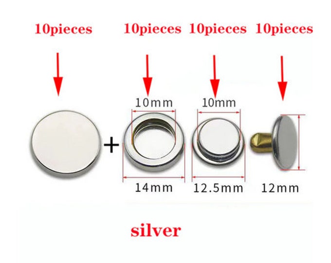 Metal Ring Snaps - Style 501 Round Color Button No Sewing for Clothes ...