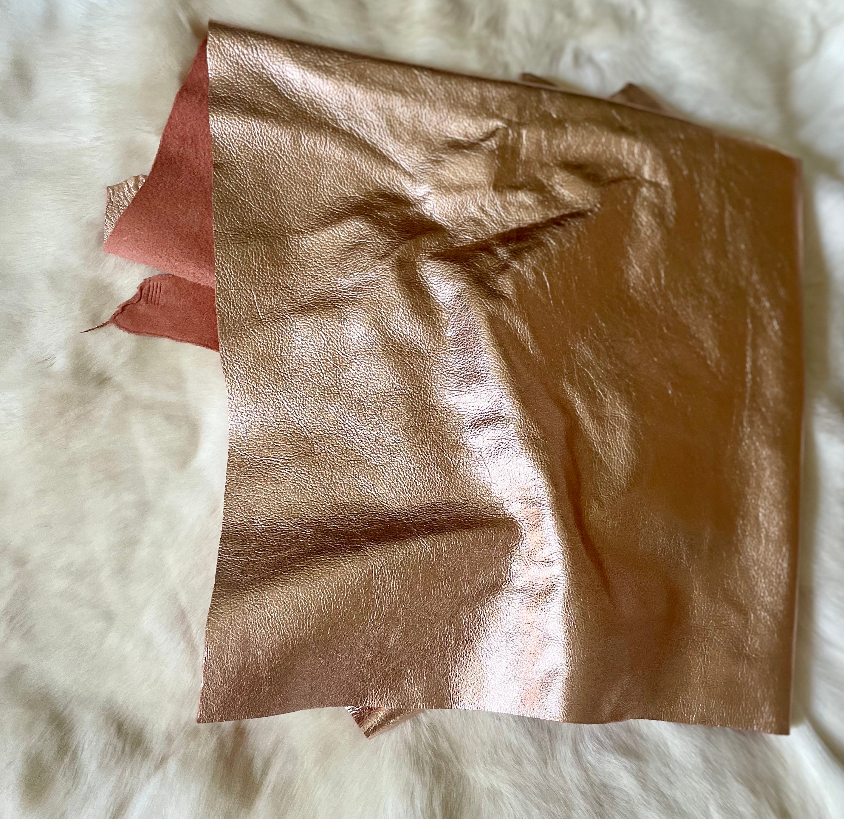 Metallic Rose Gold Designer Leather Raw Leather Wholesale - Etsy