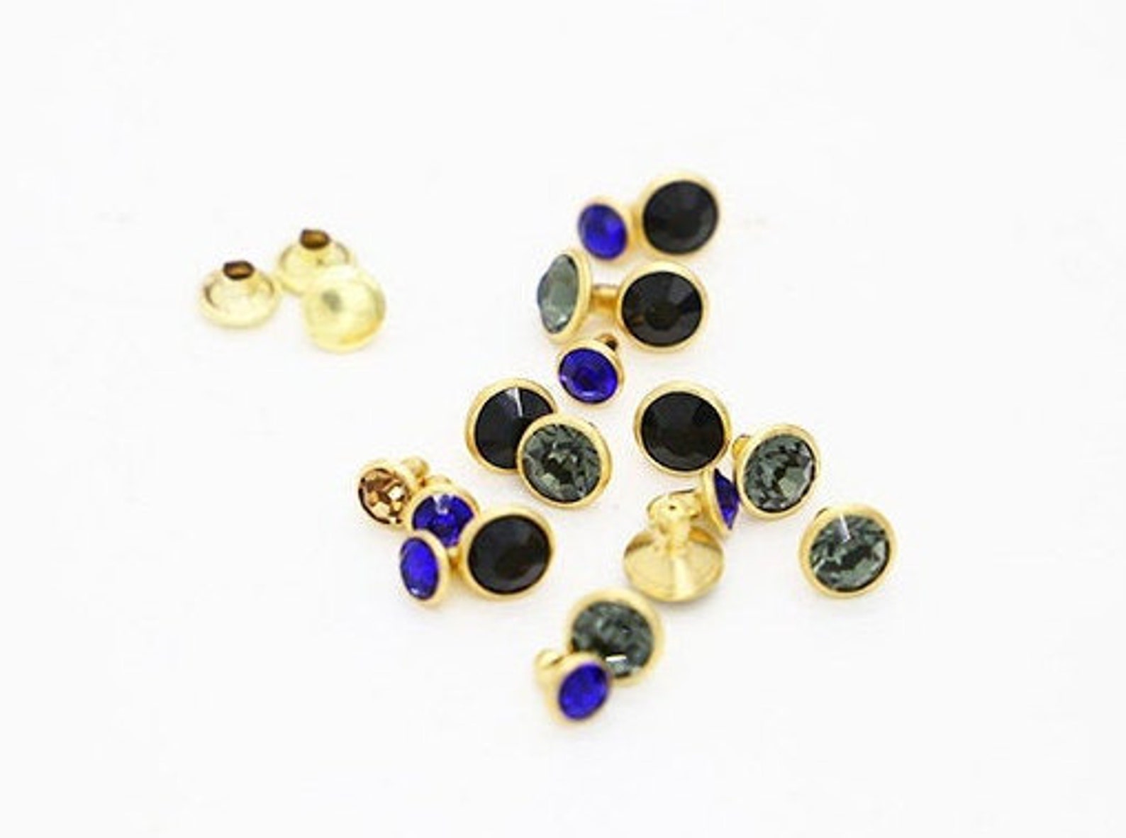 Rhinestone Rivets - Small Medium Large Crystal Rivets for Leather ...