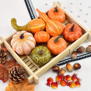 Fall Decor Kit - Mini Pumpkins, Acorns, Pine Cones, Leaves for Decor ...