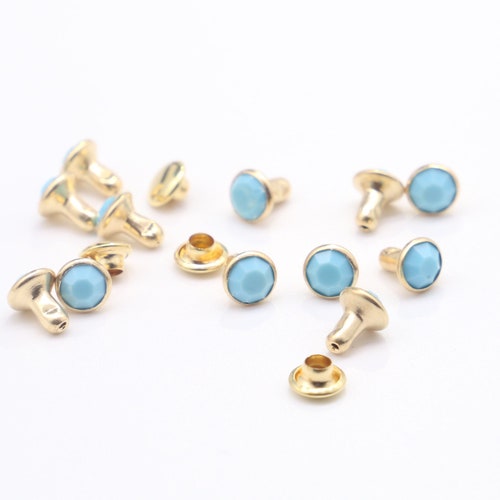 Rhinestone Rivets 100ct 4mm 6mm 8mm Silver Gold and Rose - Etsy