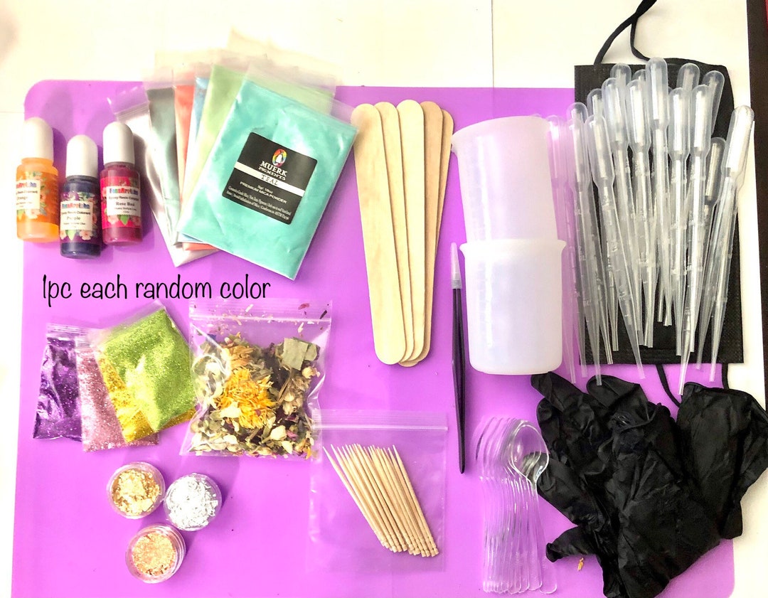 63pc Resin Prep Starter Kit With Glitter, Flowers, Mica, and Dye - 63 ...