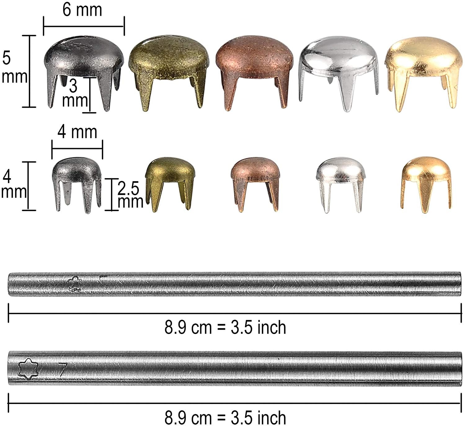 Nailhead Rivet Kit Dome Stud Prong Rivet Kit 2700 Pieces | Etsy