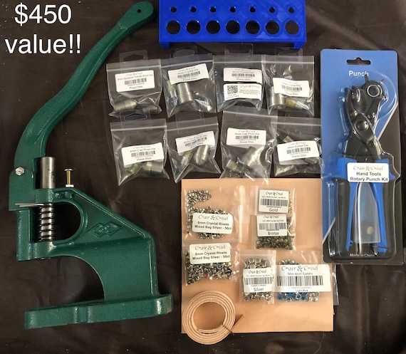 Rivet Press With 8 Die Sets Rotary Punch Rivets and Eyelets - Etsy