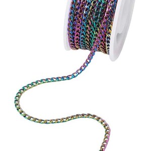 Rainbow Chain for Jewelry Are Crafts - 5 Yards - Etsy