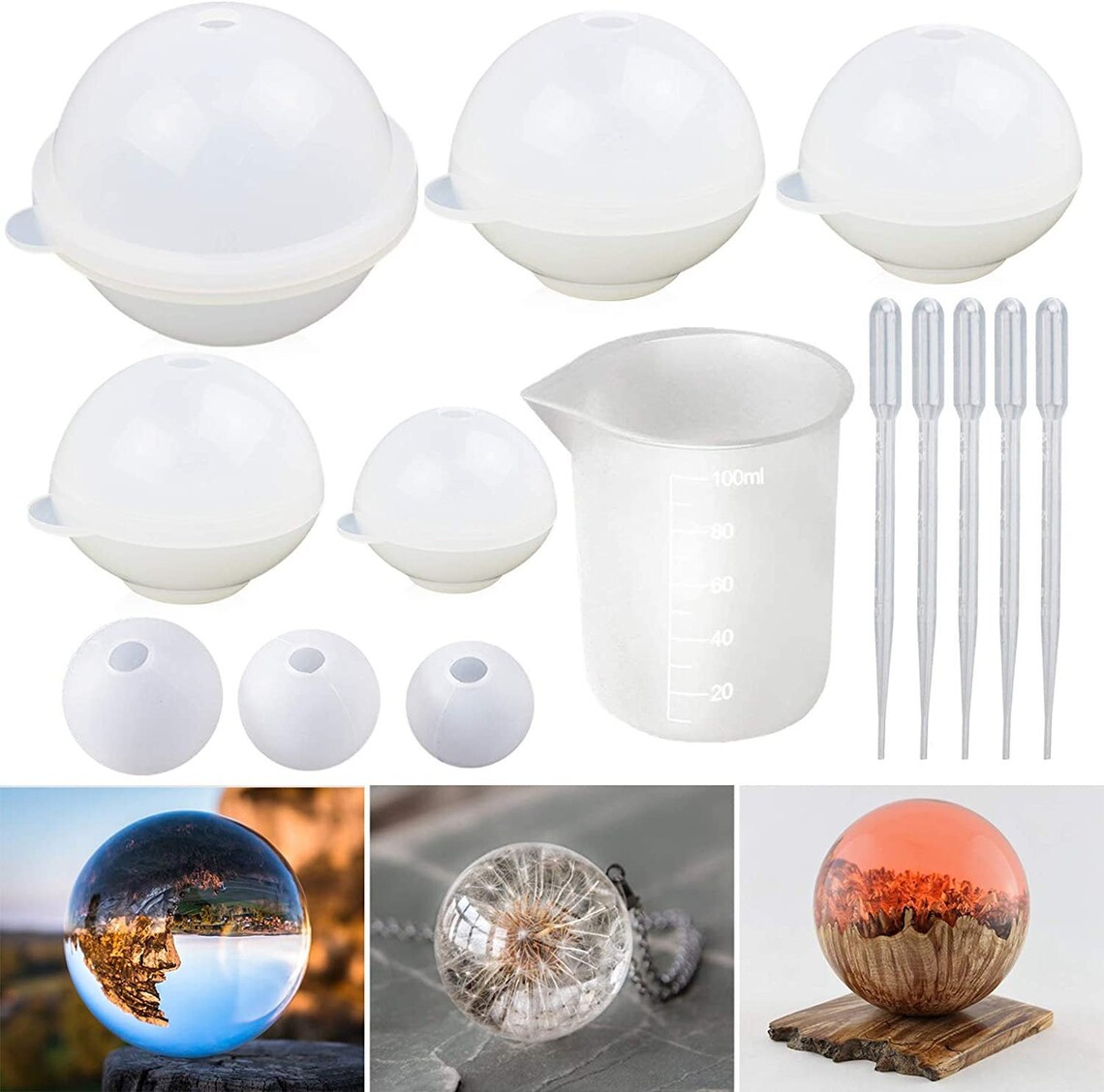 Bath Bomb Silicone Molds 15pc Sphere Mold Kit for Resin - Etsy