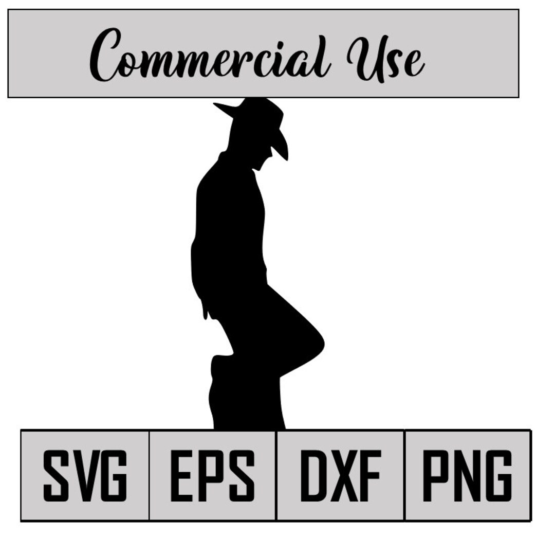 Cowboy Svg - Western Leaning Cowboy Pattern Svg - Cowboy Vector File ...