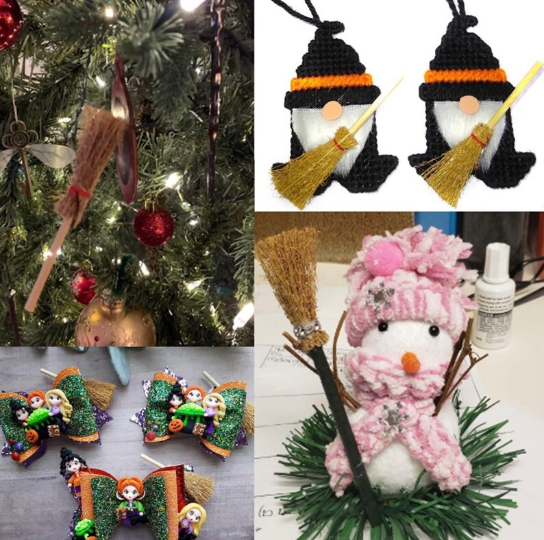 Mini Straw Witch Brooms 10ct Halloween Decor DIY Crafts - Etsy