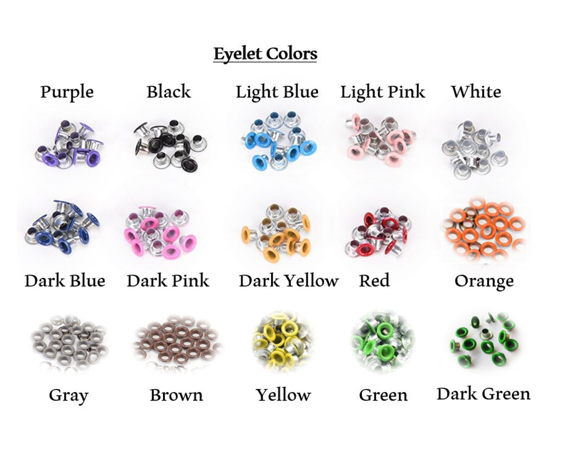 1mm -12mm Metal Grommets / Eyelets - 1-12mm Eyelet Tools - Grommet ...