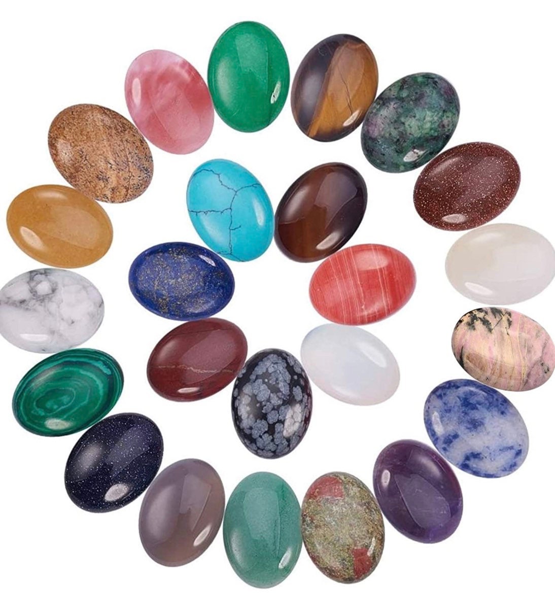 5pc 1” Stone Cabochon - Flat Back Cabochon for Jewelry and Leather - Etsy