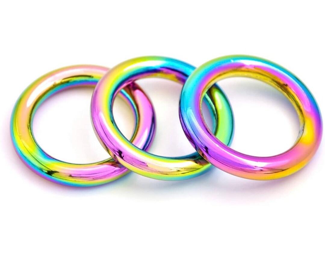 Rainbow Metal O-rings for Dog Collars, Straps, Belts, and Bags - 1ct - Etsy