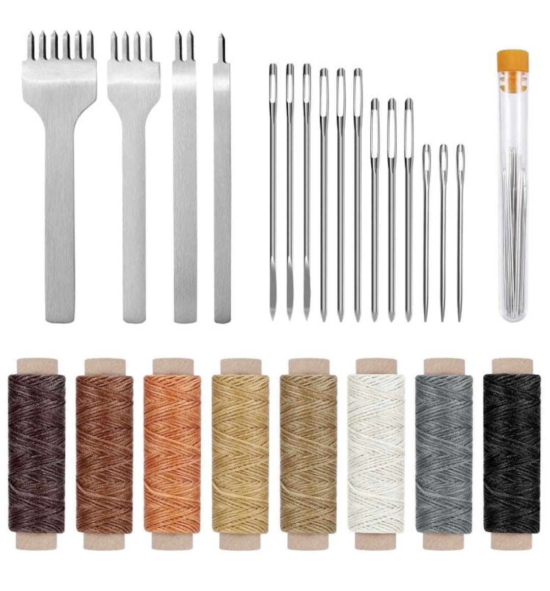 Leather Sewing Kit - Leathercraft Repair Kit - Leatherworking Stitching ...