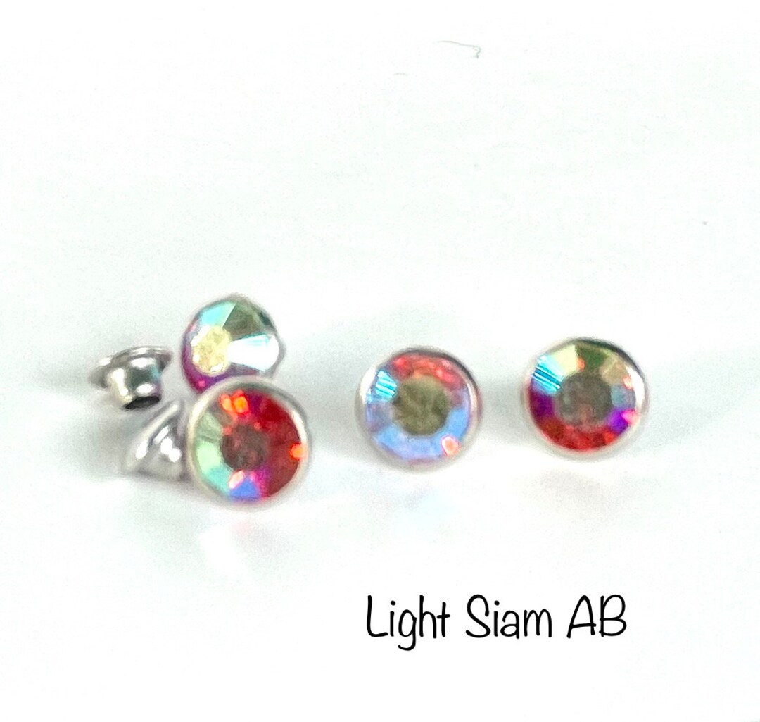 NEW! Colored AB Rhinestone Rivets - Small Medium Large Crystal Rivets ...