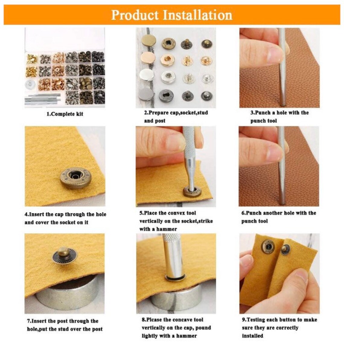 400pc Hardware Starter Kit With Grommets, Rivets, Snaps, Screws and ...