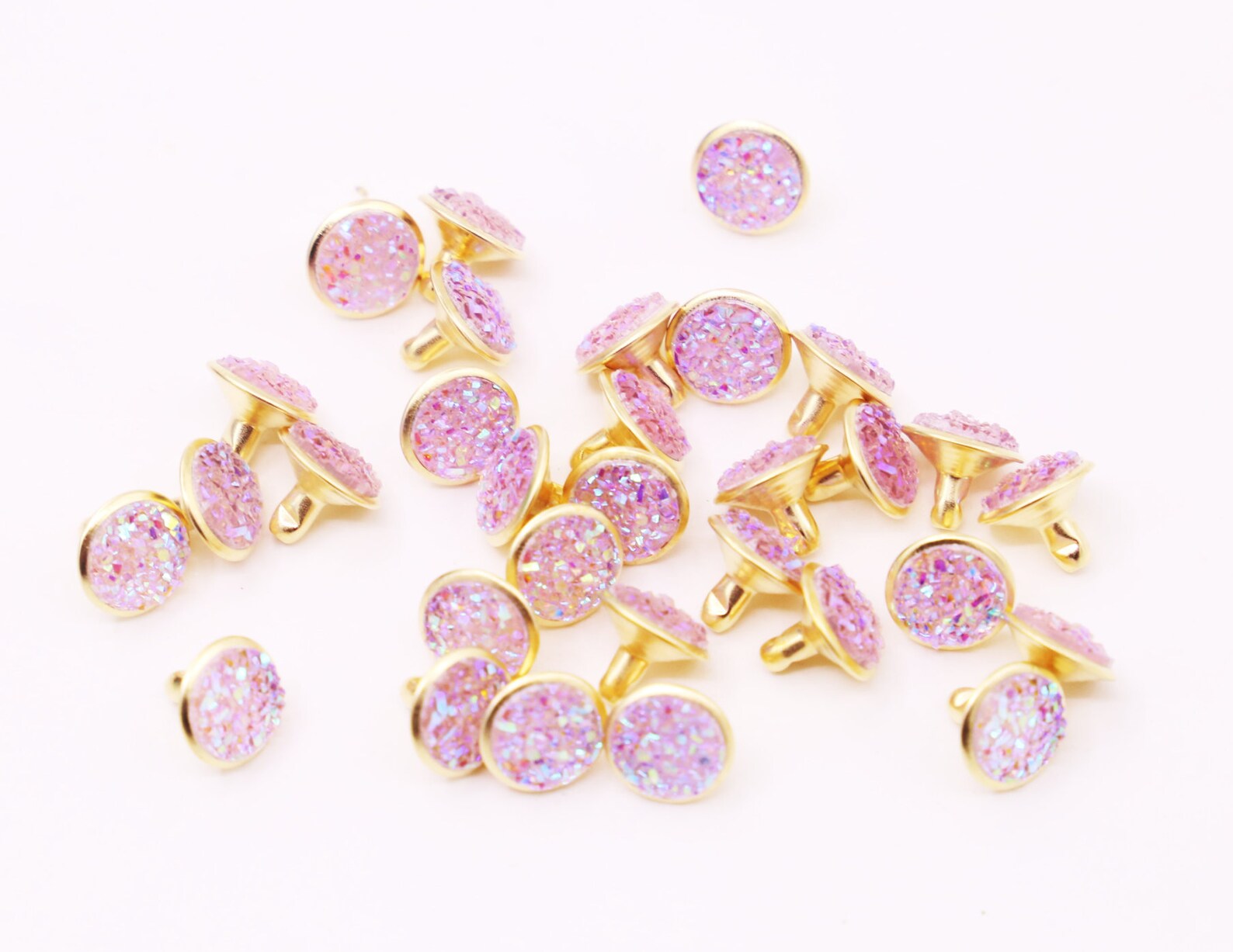 Drusy Crystal Rivets - 9mm Crystal Rivets - Fast Shipping! -6 - Etsy