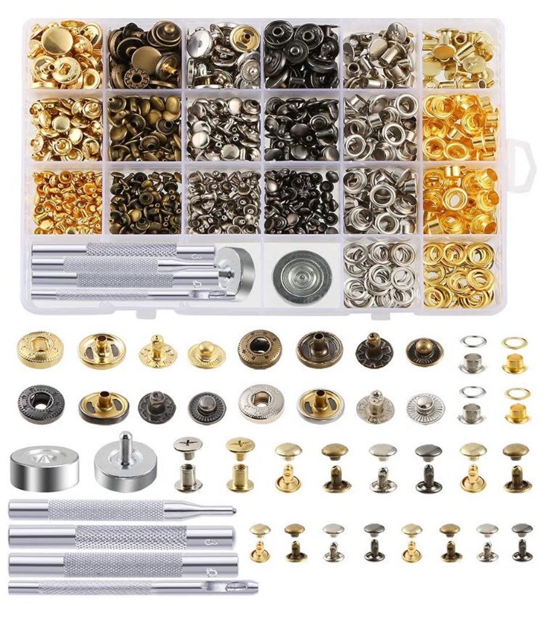 400pc Hardware Starter Kit With Grommets, Rivets, Snaps, Screws and ...