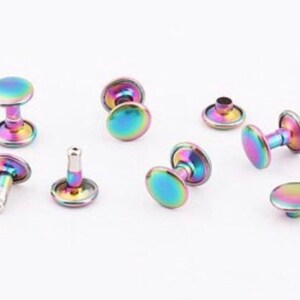 Rainbow Rivets for Leather - 20ct 4mm 6mm 8mm Double Cap Rainbow Rivets ...