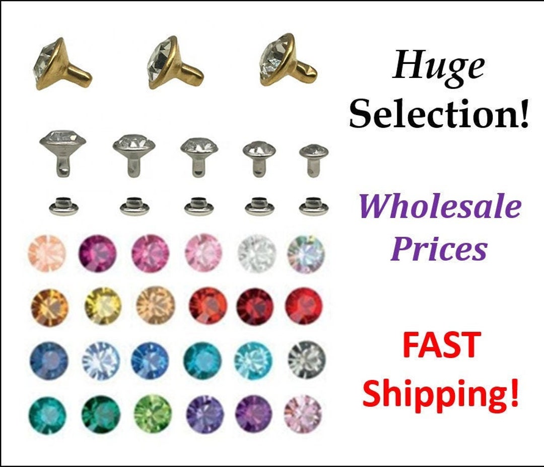 Glass Rhinestone Rivets 100ct - Low Prices - Large Selection - Premium ...